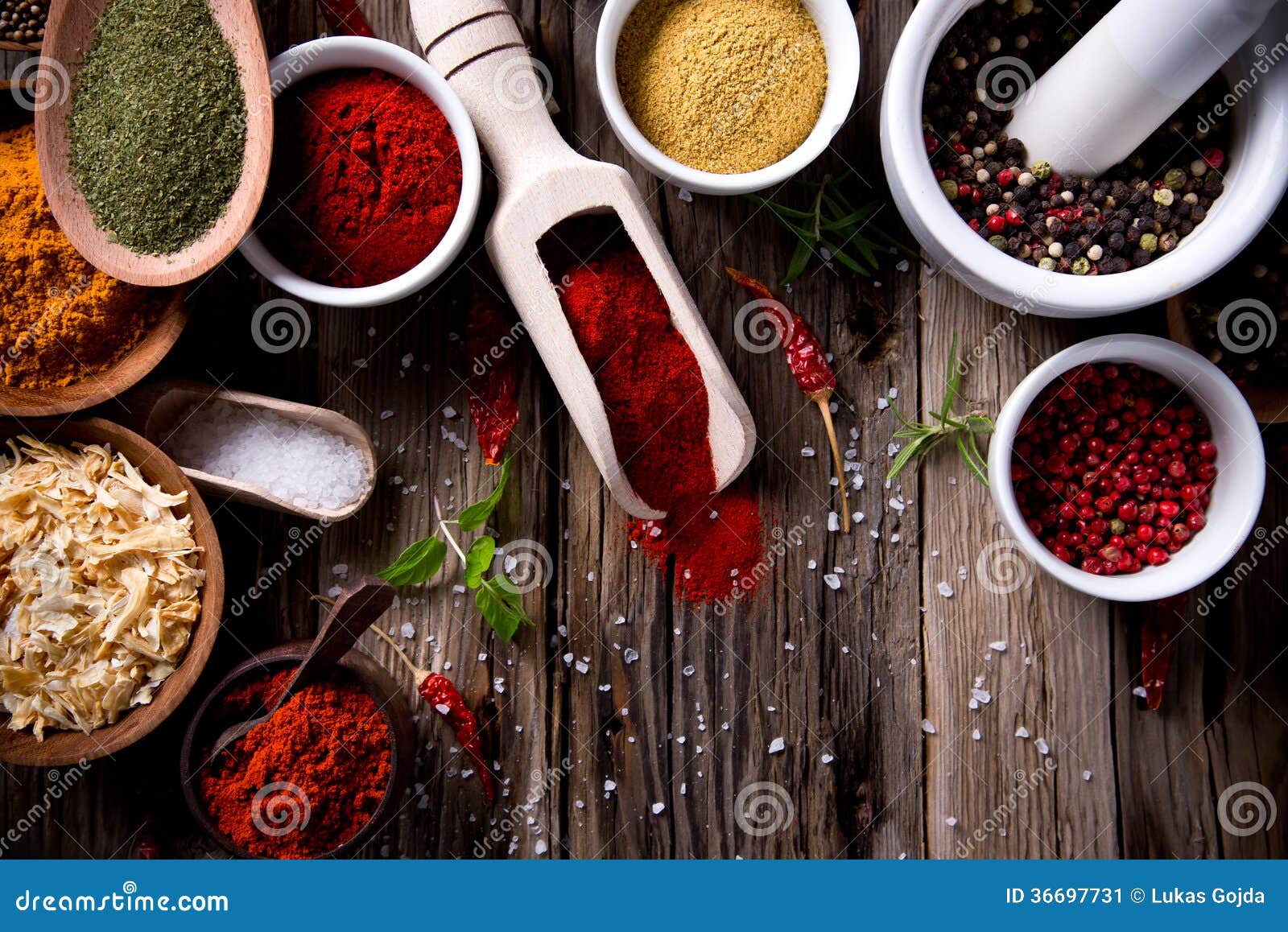 Assorted spices stock image. Image of healthy, ginger - 36697731