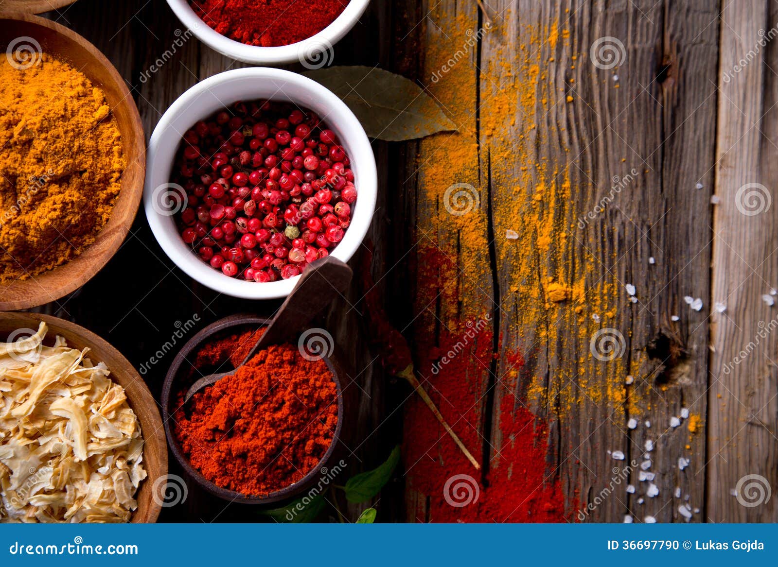 Assorted spices stock photo. Image of turmeric, east - 36697790