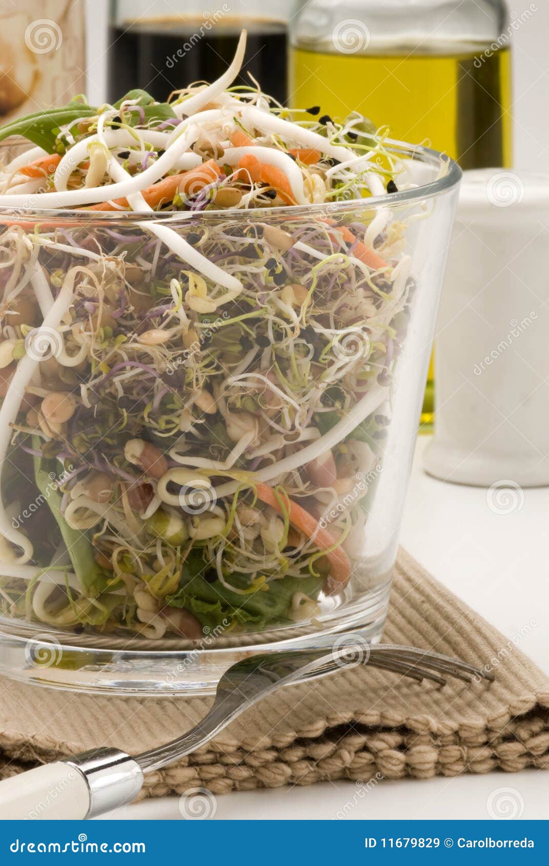 Assorted sprouts salad. stock image. Image of lentil - 11679829