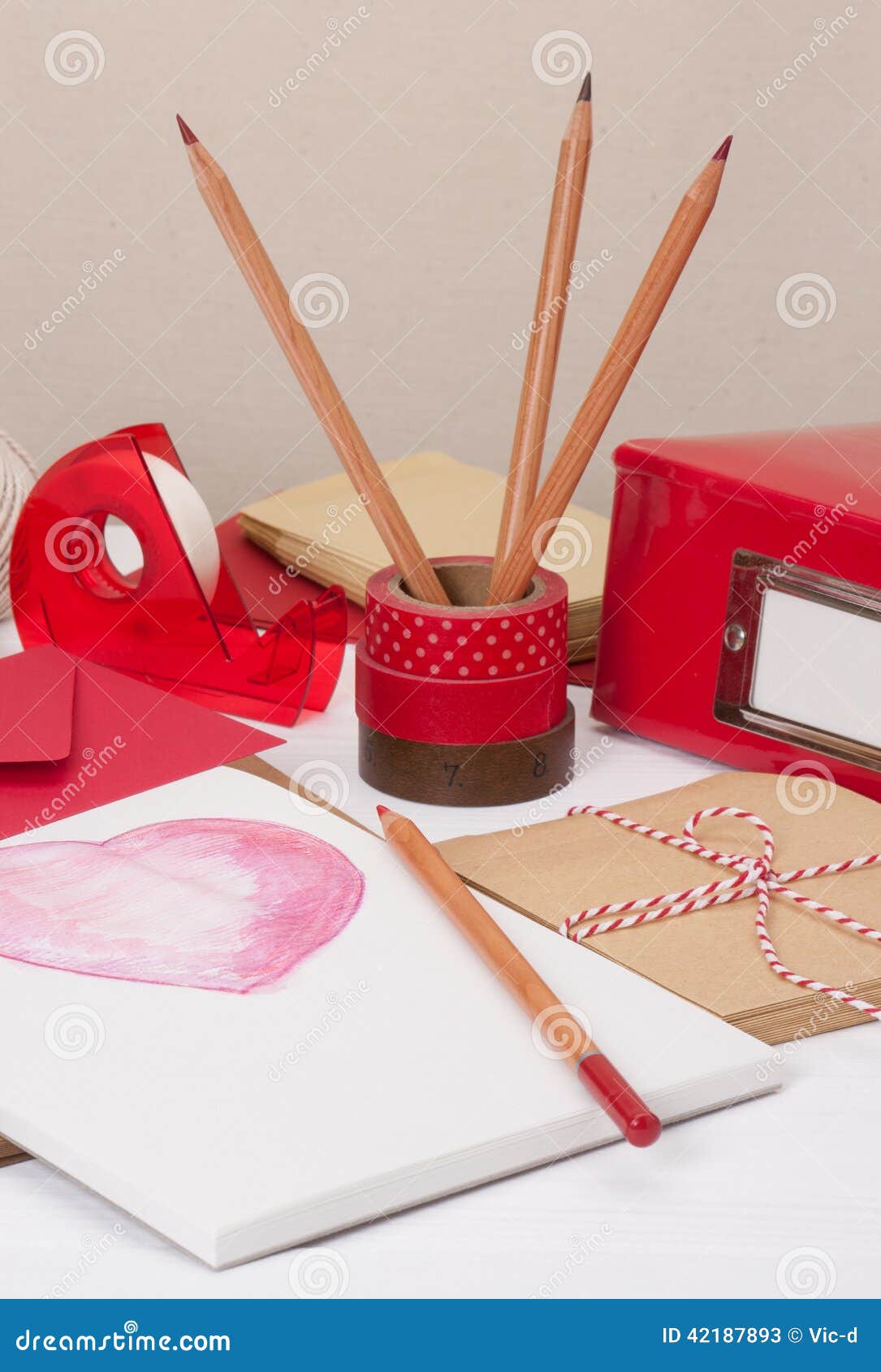 Assorted Stationery Items on Desk Stock Image - Image of accessories ...