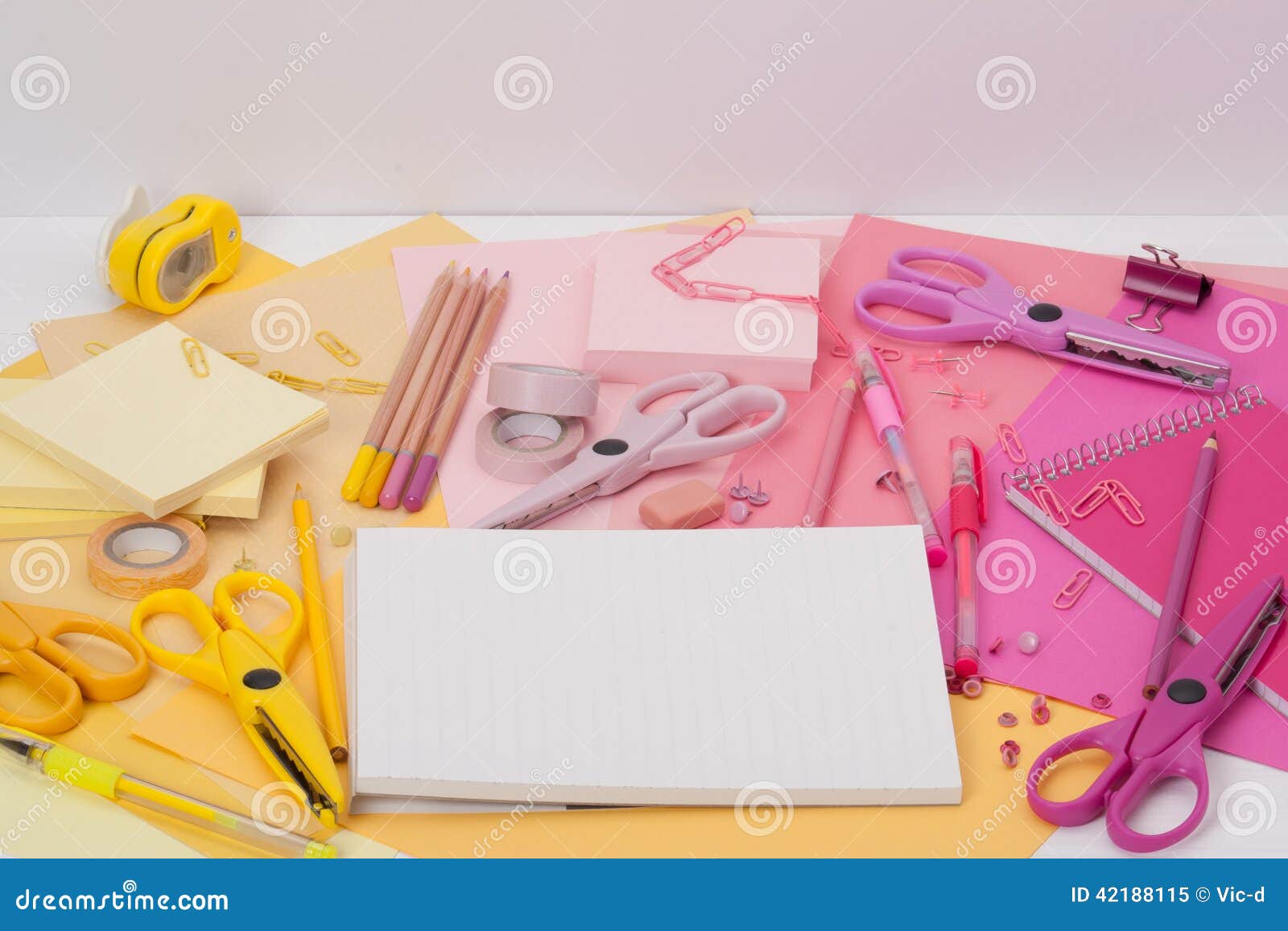Assorted Stationery Items on a Desk Stock Image - Image of interior ...