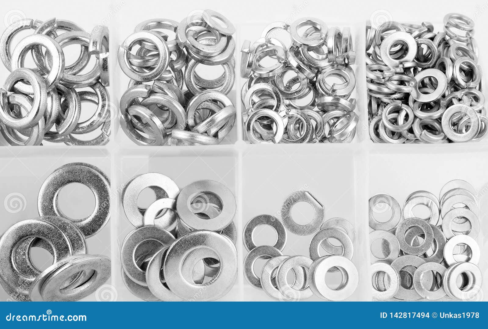 Washer in Plastic Organizer Box Stock Photo - Image of engineering ...