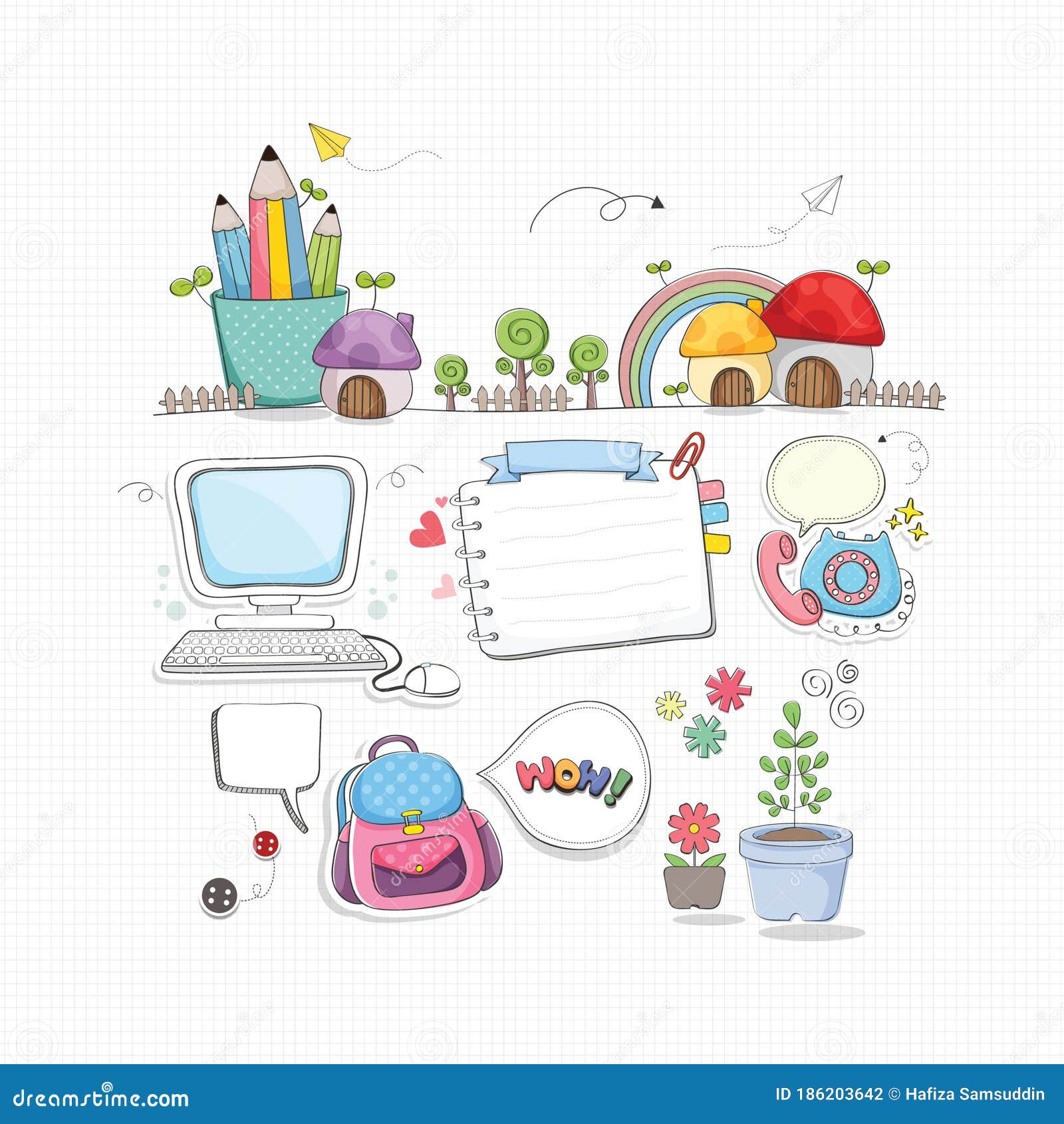 Assorted Stickers. Vector Illustration Decorative Design Stock Vector ...