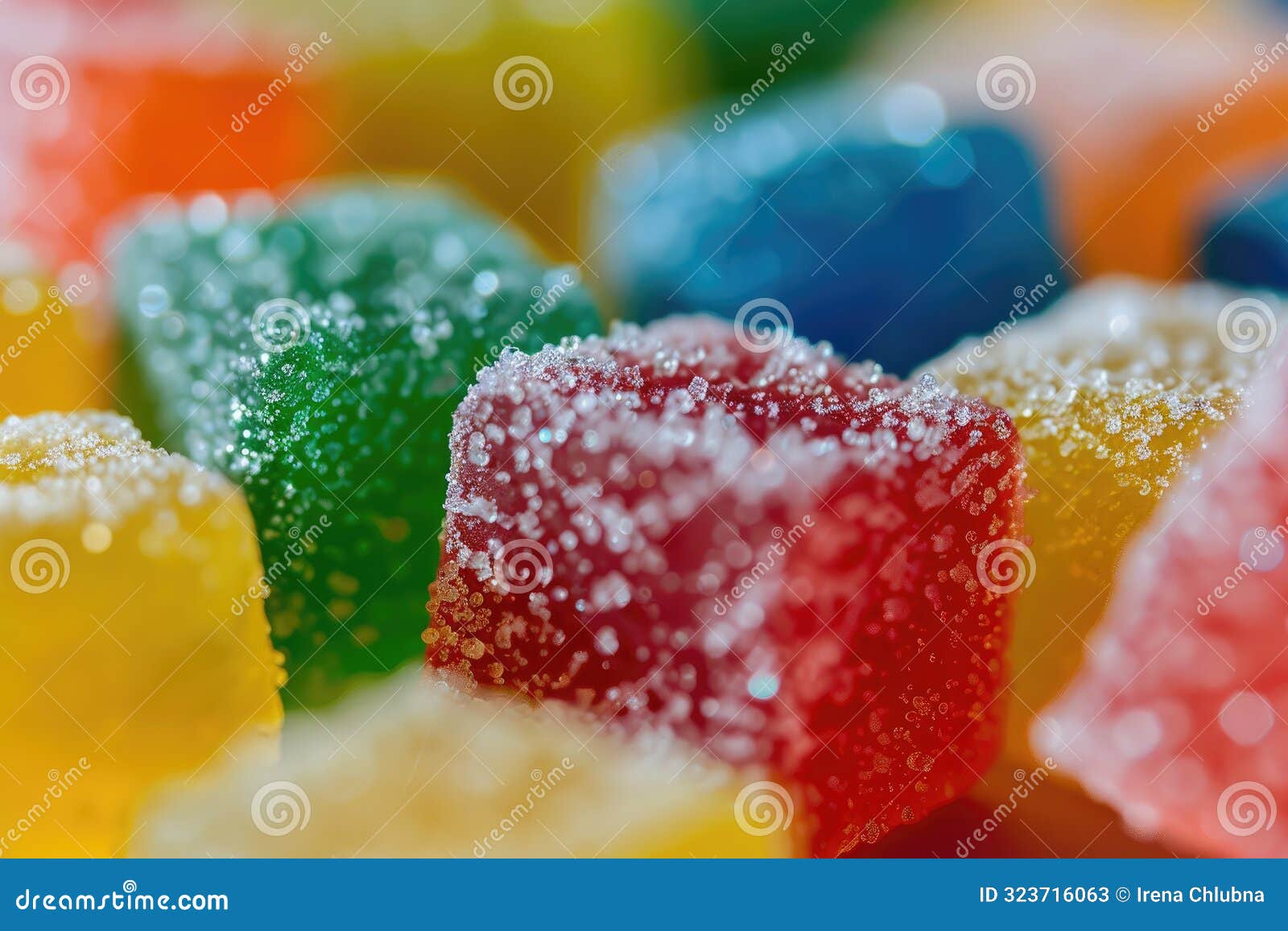 Assorted Sugar-coated Gummy Candies, Highlighting Their Texture and ...