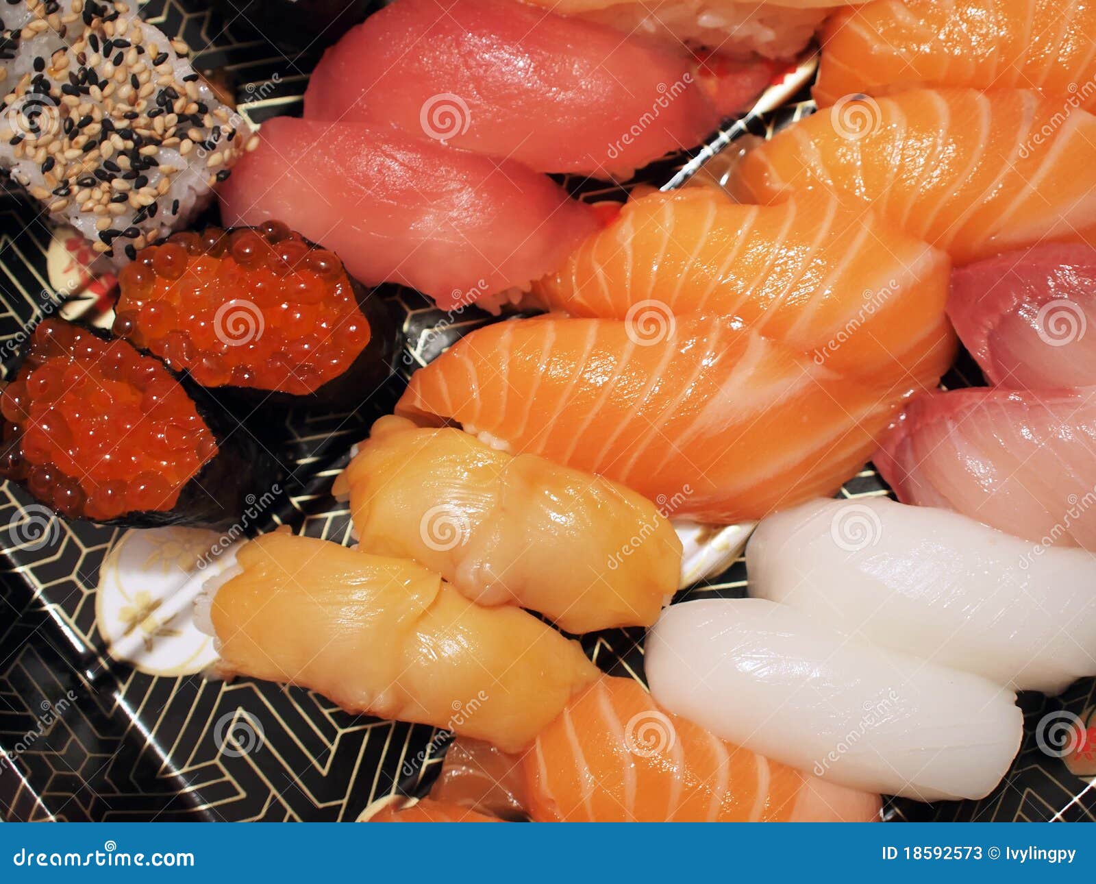 Assorted sushi stock image. Image of japanese, restaurant - 18592573