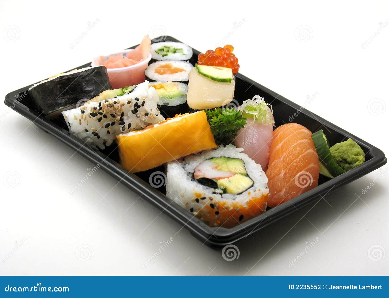 Sushi Lunch Set Including Salmon, Bluefin Tuna, Squid, Shrimp, Hamachi ...