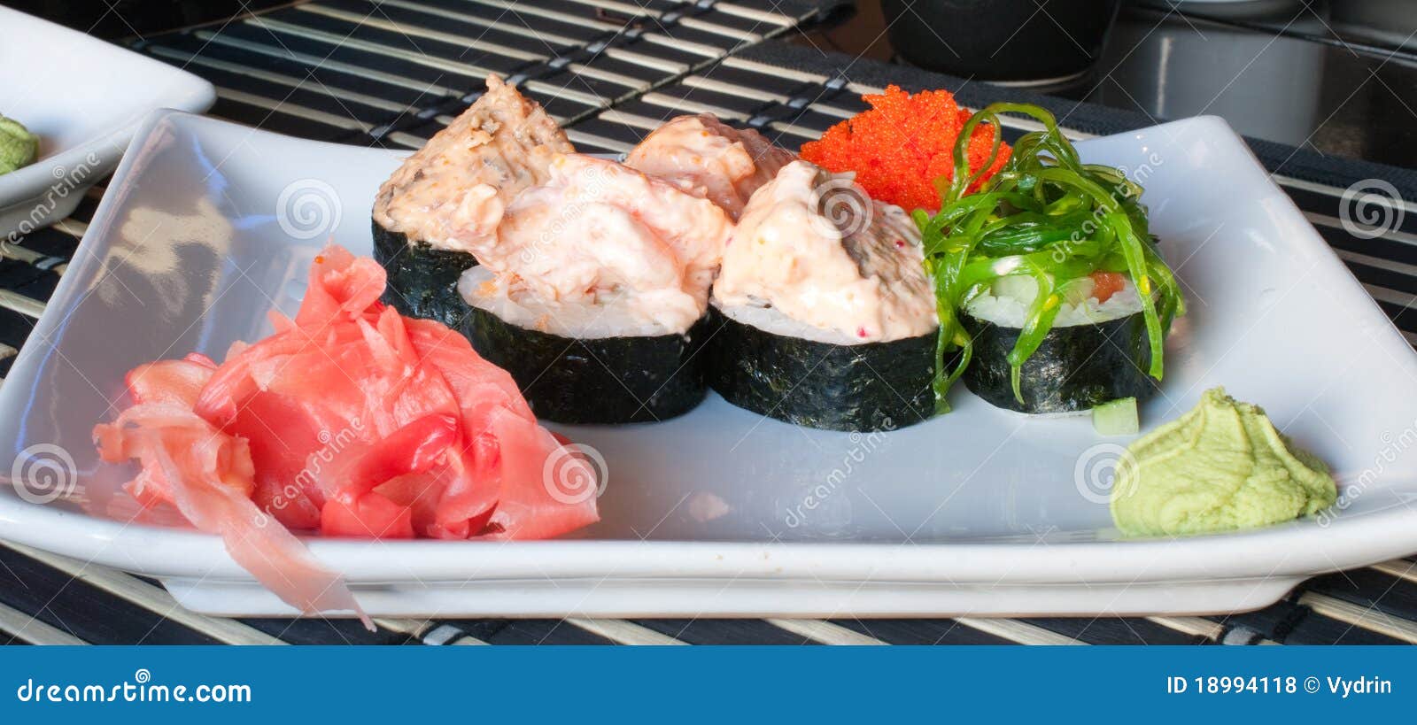 Assorted Sushi Plate on Plate Stock Photo - Image of chopsticks, dining ...