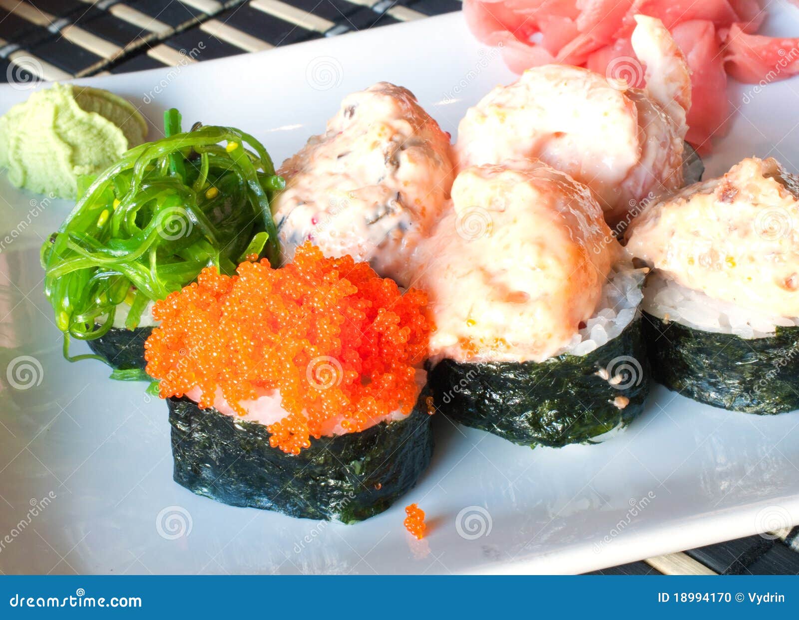 Assorted Sushi Plate on Plate Stock Photo - Image of lunch, prepared ...