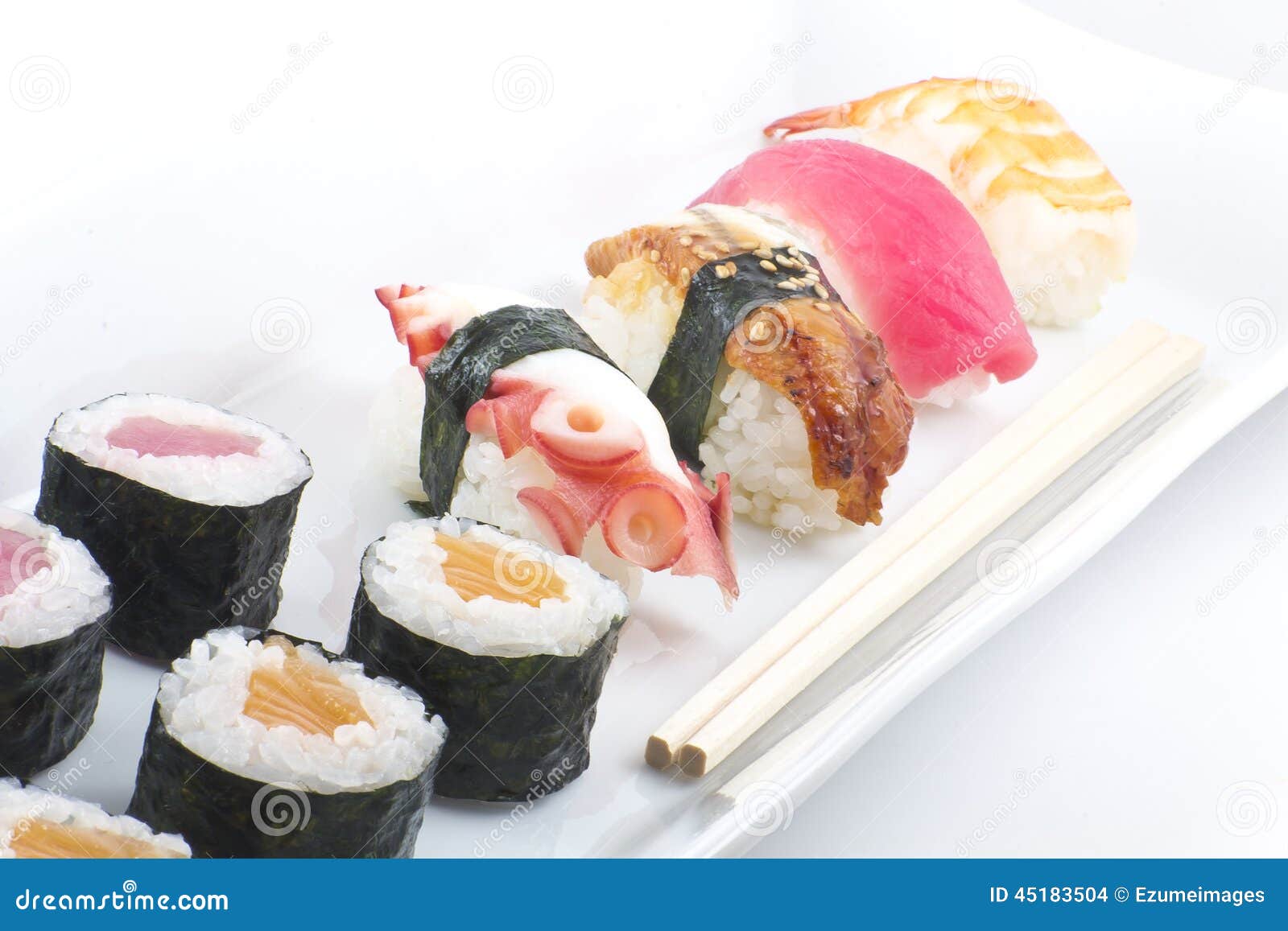 Assorted Sushi Platter stock photo. Image of shrimp, maki - 45183504