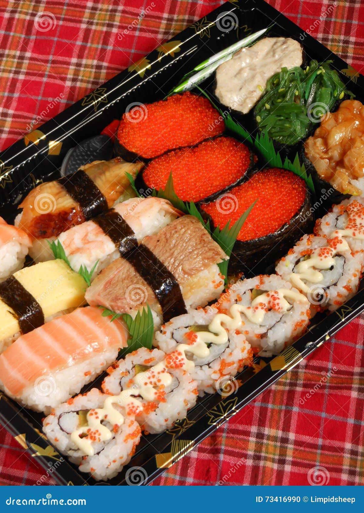 Assorted Sushi Platter Salmon Roll Rainbow Rolls Stock Photo - Image of ...