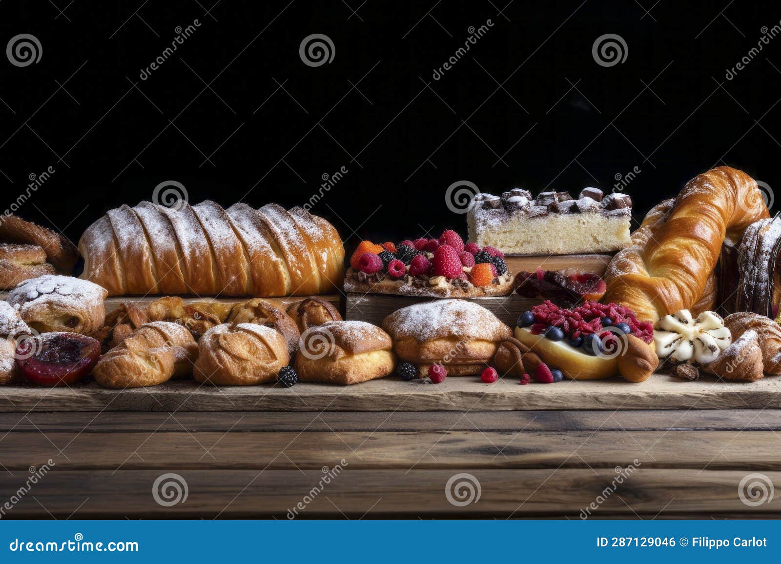 Assorted Sweet Pastries Food Composition Stock Illustration ...