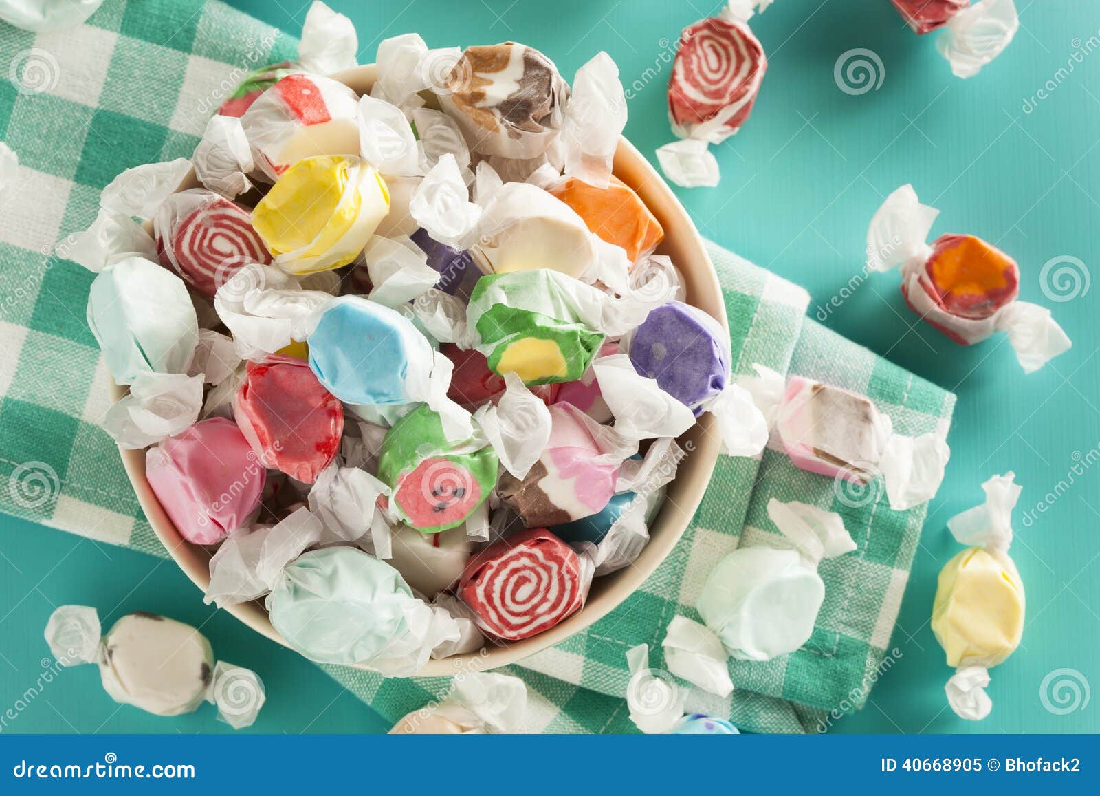 Assorted Sweet Saltwater Taffy Stock Image - Image of taffy, green ...