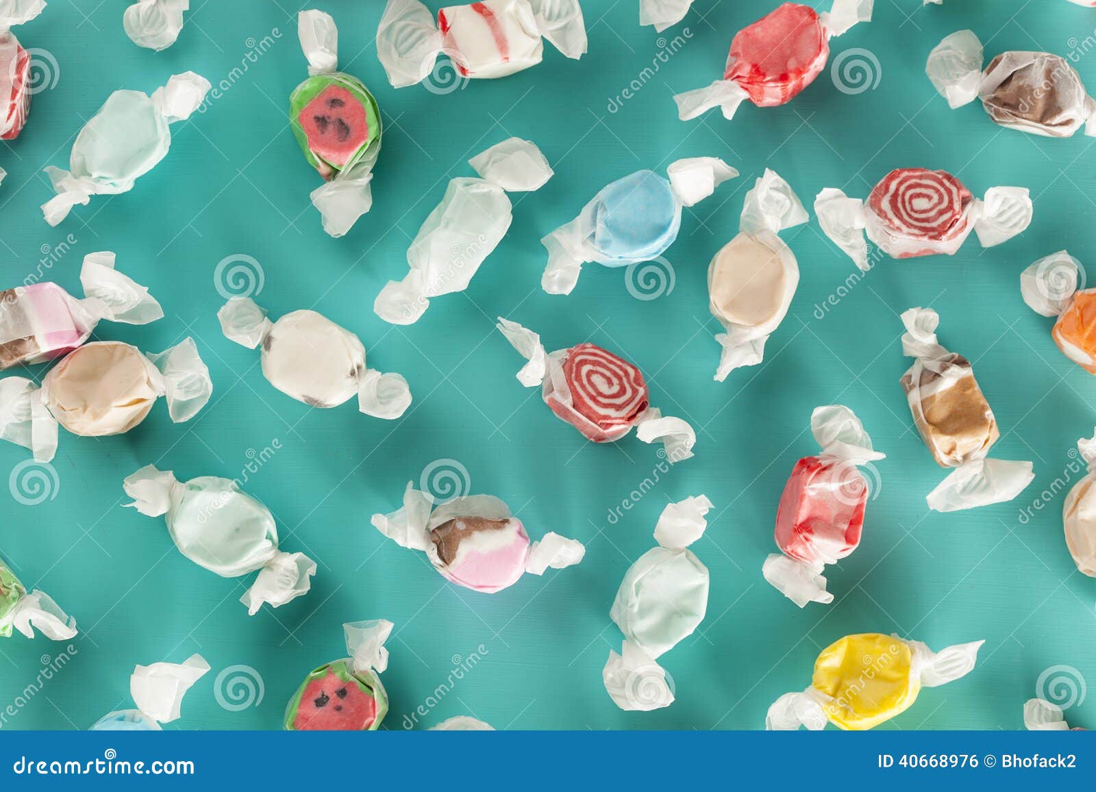 Assorted Sweet Saltwater Taffy Stock Photo - Image of candy ...