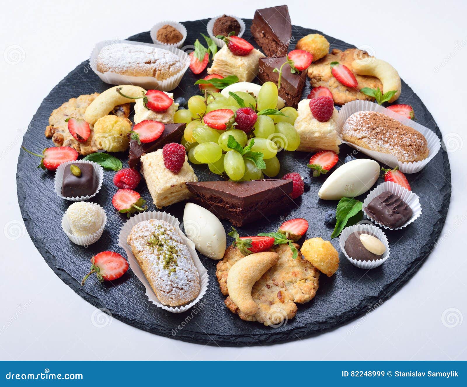 Assorted Sweets, Lot of , Cakes, Fruit and Chocolate Stock Image ...