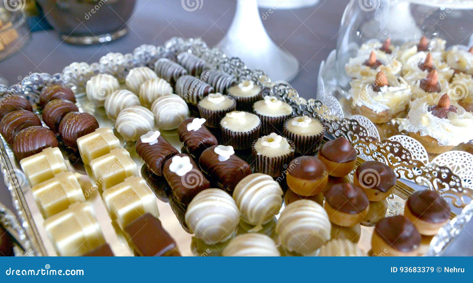 Assorted Sweets on Party Table Stock Image - Image of decoration ...