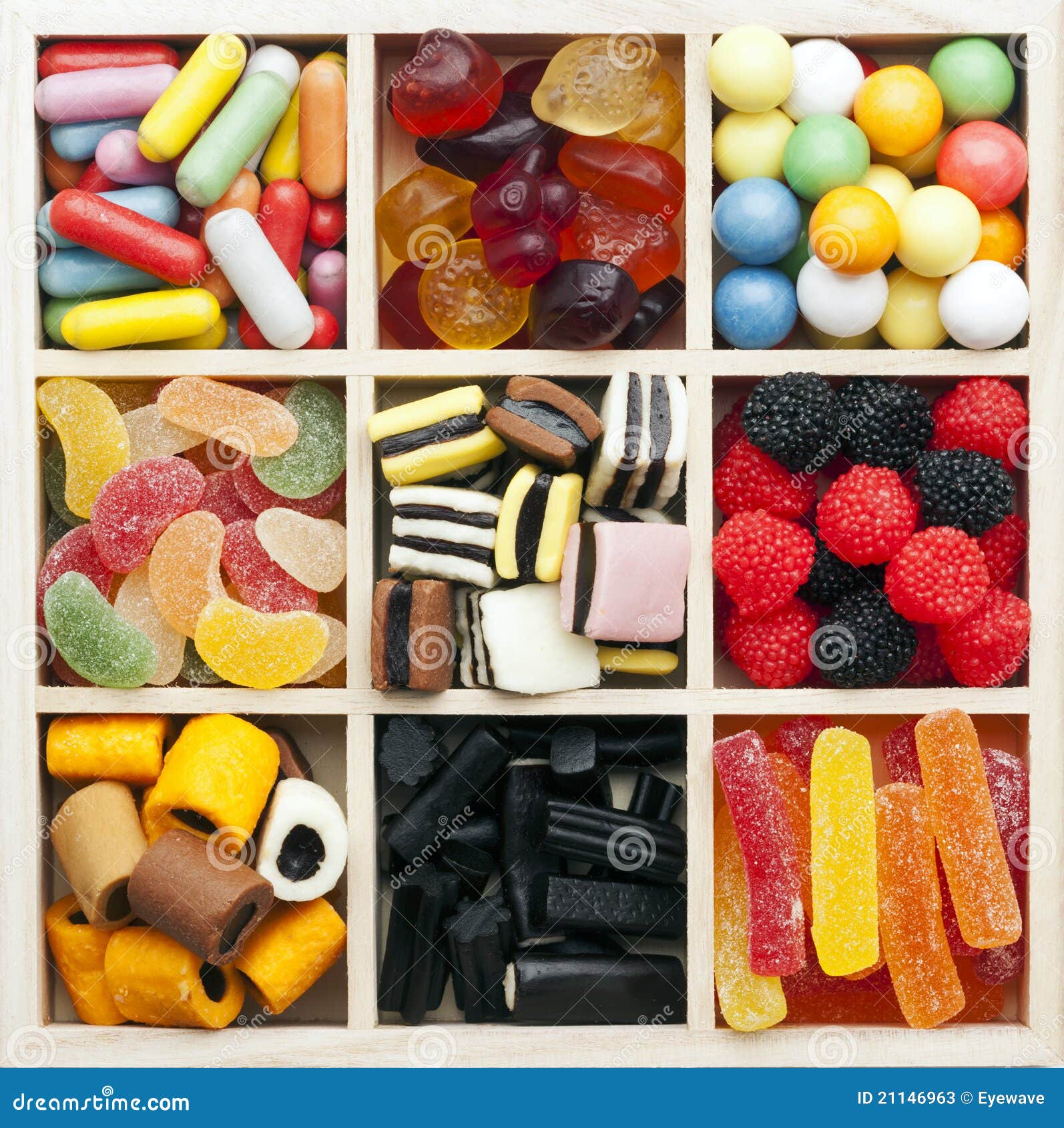 Assorted Sweets In A Square Box Stock Photos - Image: 21146963