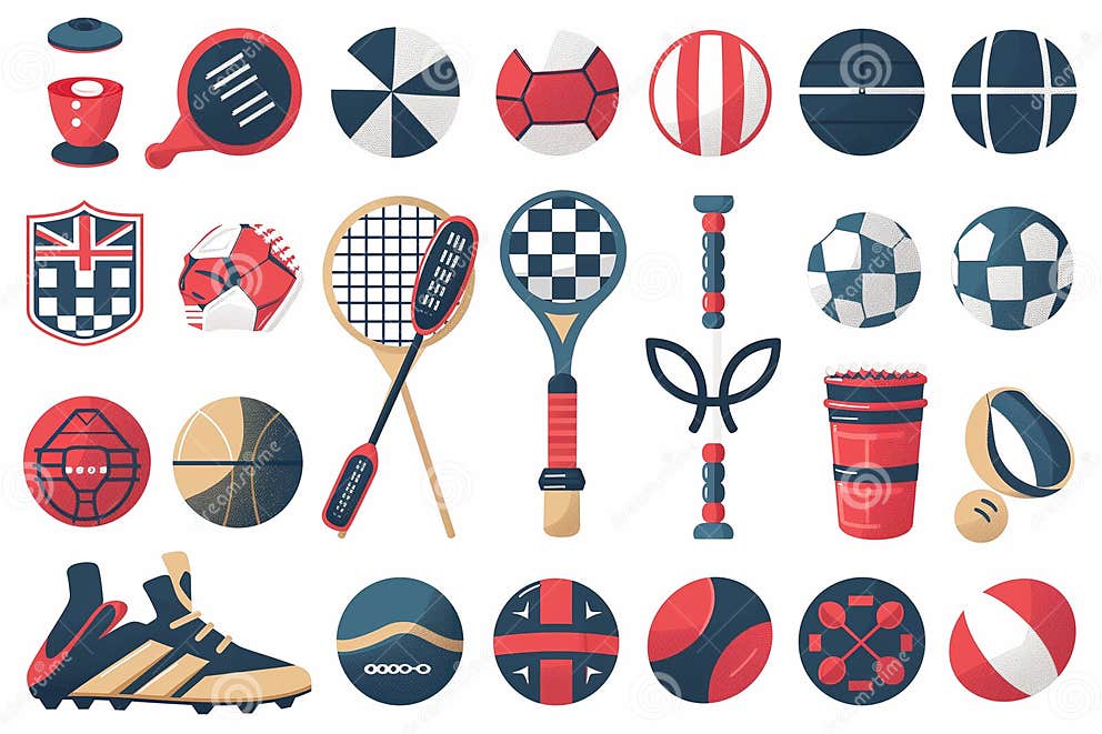 Assorted Symbols Representing Olympic Sports Arranged in a Stylized ...