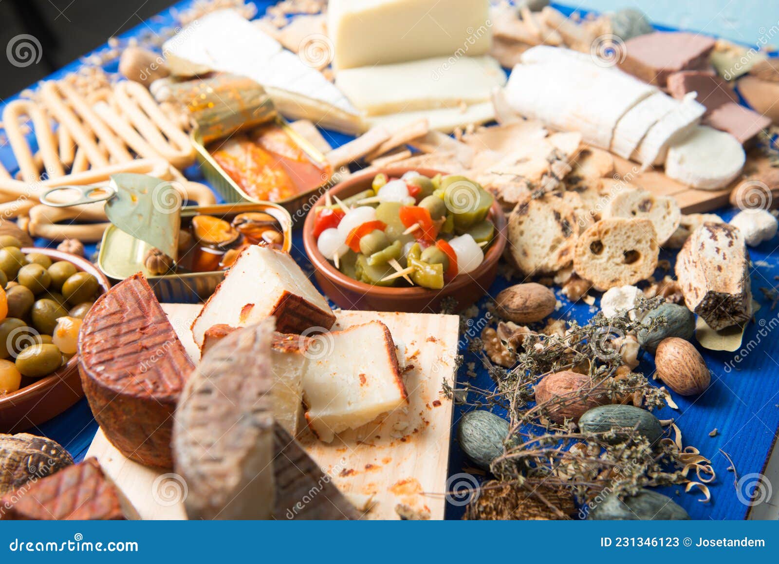 Assorted Table of Typical Spanish Tapas Stock Image - Image of ...