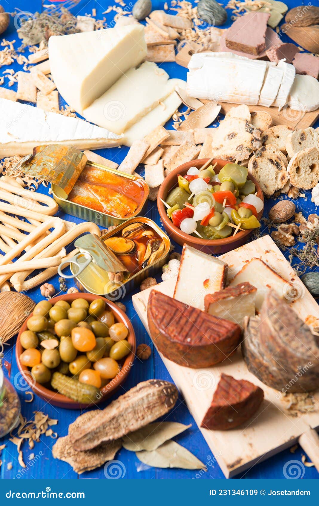 Assorted Table of Typical Spanish Tapas Stock Image - Image of marine ...