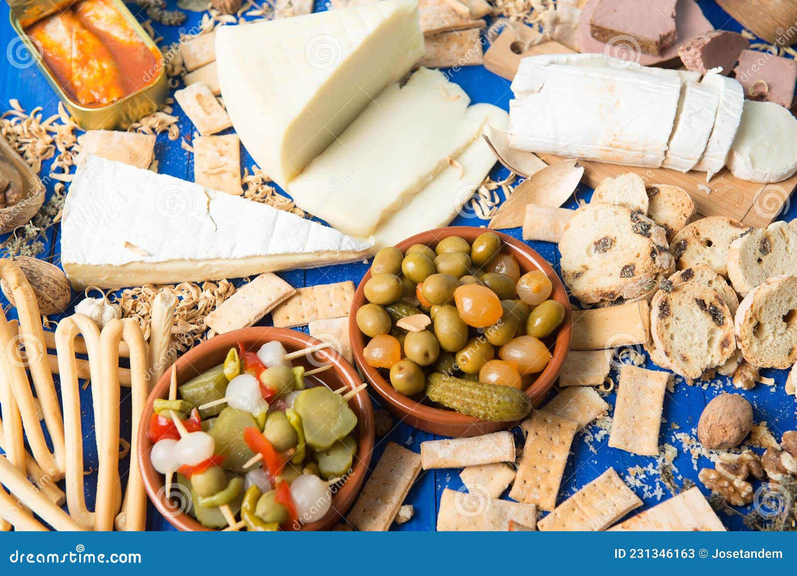 Assorted Table of Typical Spanish Tapas Stock Image - Image of closeup ...