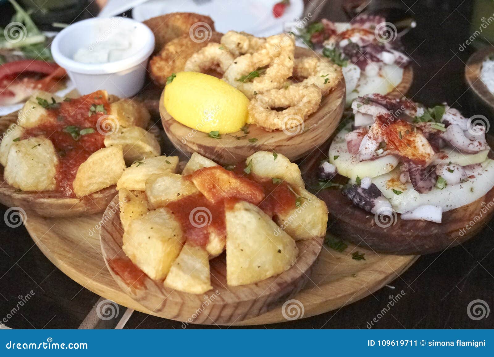 Assorted Tapas Served in London Stock Image - Image of patatas, meal ...