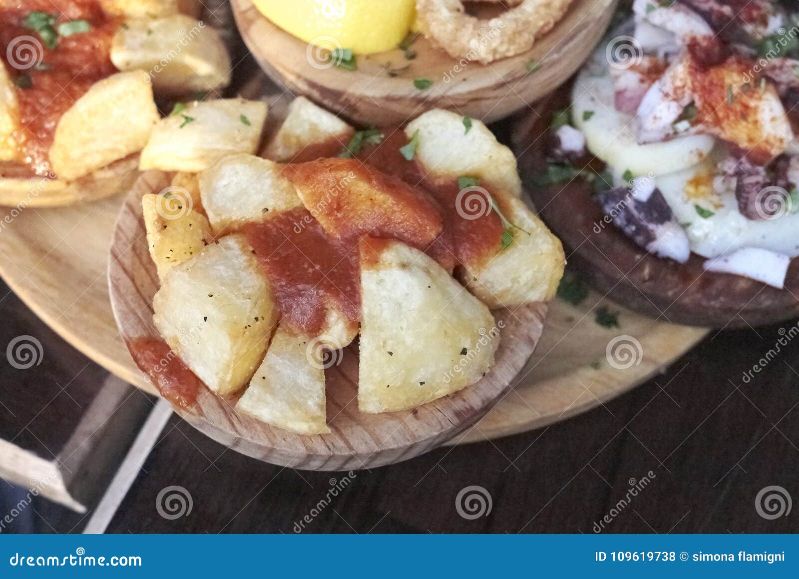 Assorted Tapas Served in London Stock Photo - Image of nutrient ...