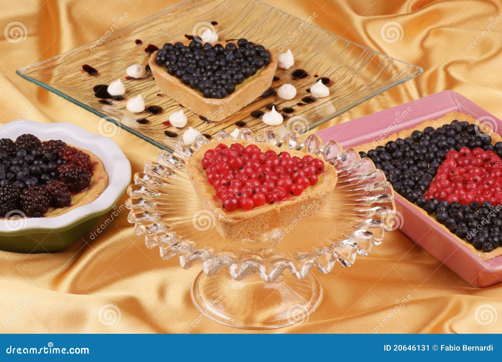 Assorted Tarts With Berries Stock Image - Image of tart, plate: 20646131