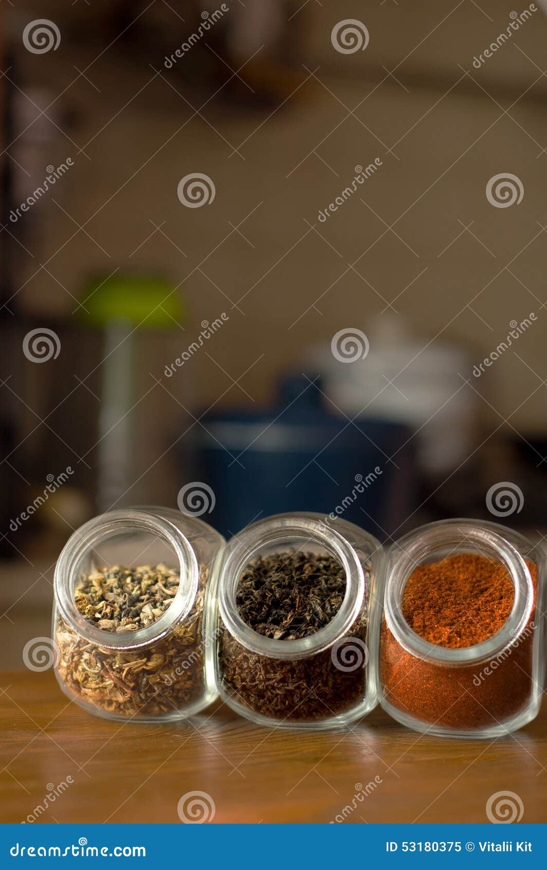 Assorted Tea and Coffee in Jars on the Table Stock Image - Image of ...