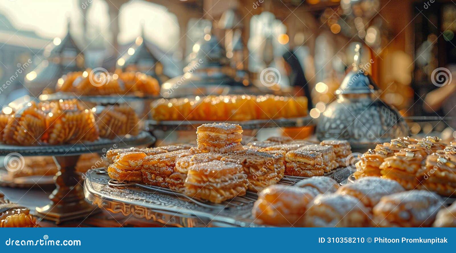 Assorted Traditional Middle Eastern Sweets. a Decadent Display of ...