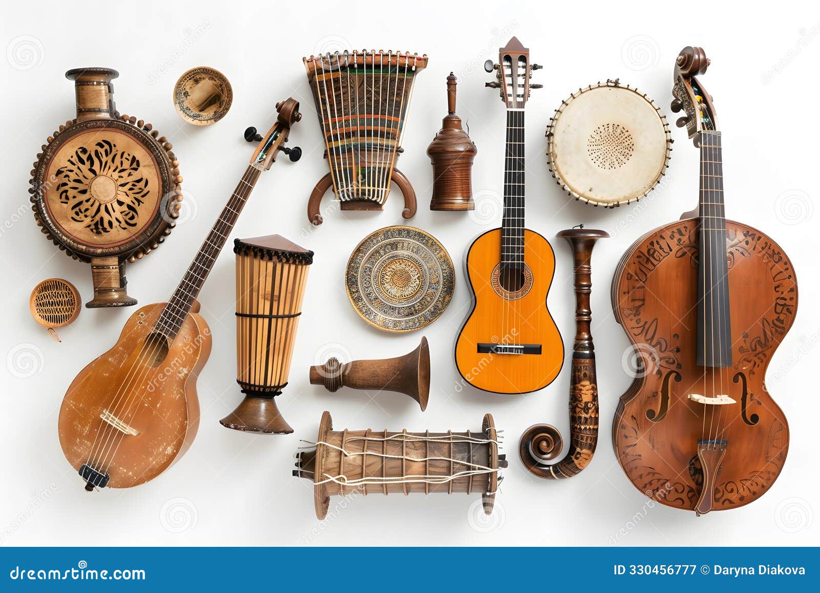Assorted Musical Instruments Including A Violin, Saxophones, Clarinet ...