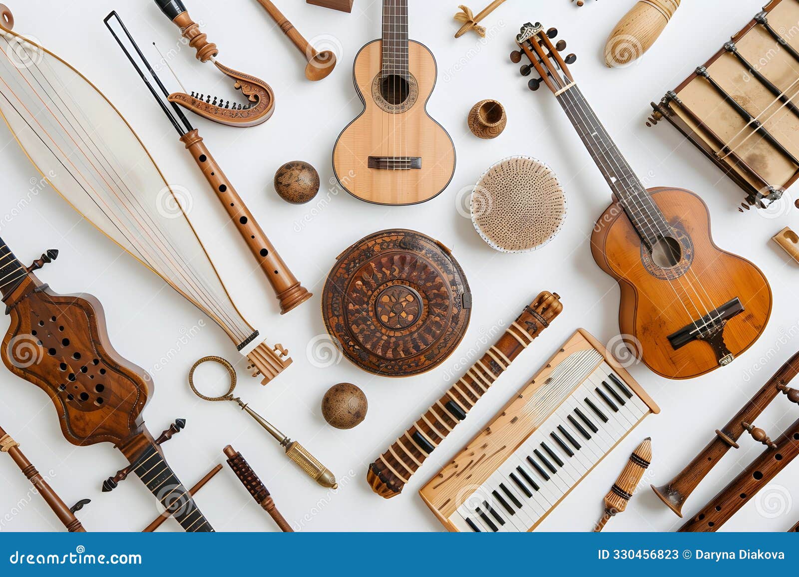 Assorted Musical Instruments Including A Violin, Saxophones, Clarinet ...