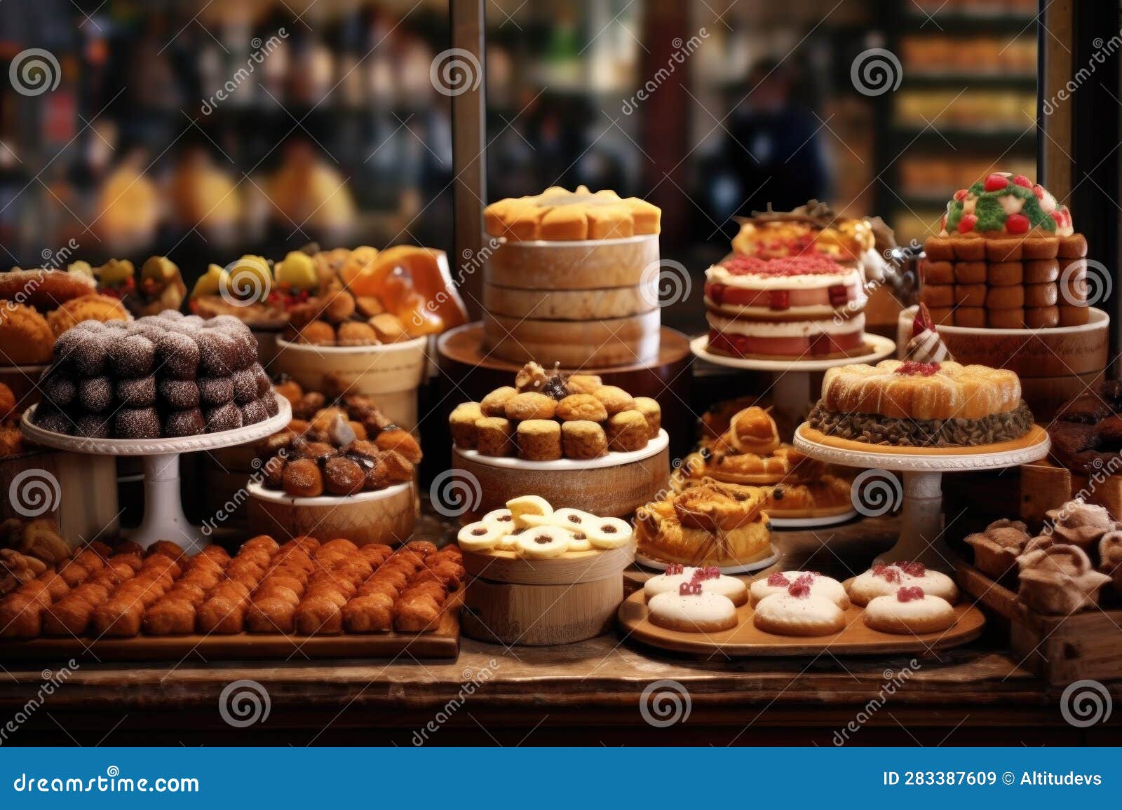 Assorted Traditional Pastries And Sweets In A Bakery Stock Image ...