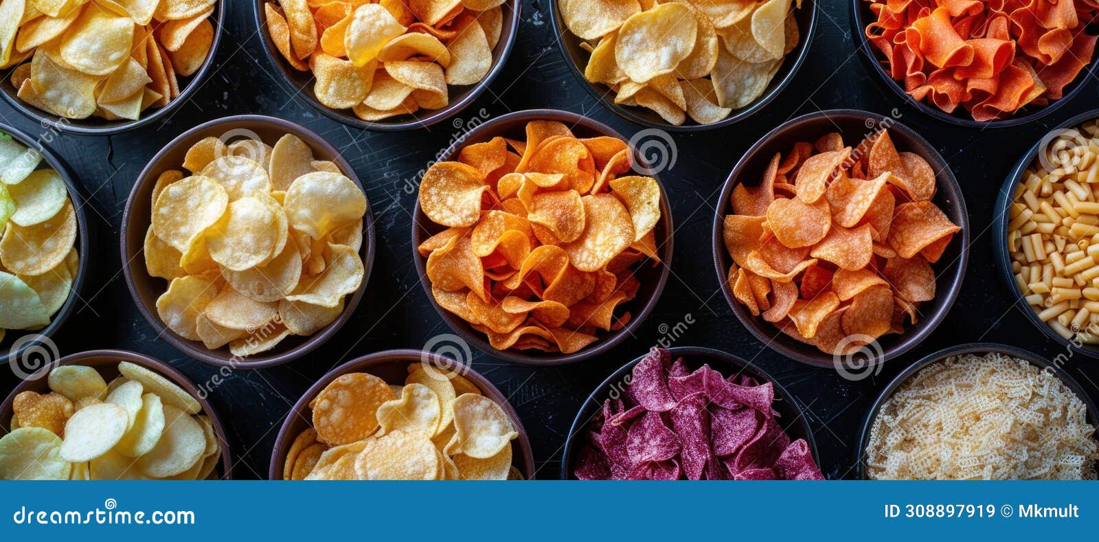 Assorted Tray of Various Chips Stock Image - Image of appetizer ...