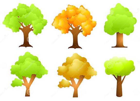 Assorted Trees Clip Art stock vector. Illustration of clip - 4824837