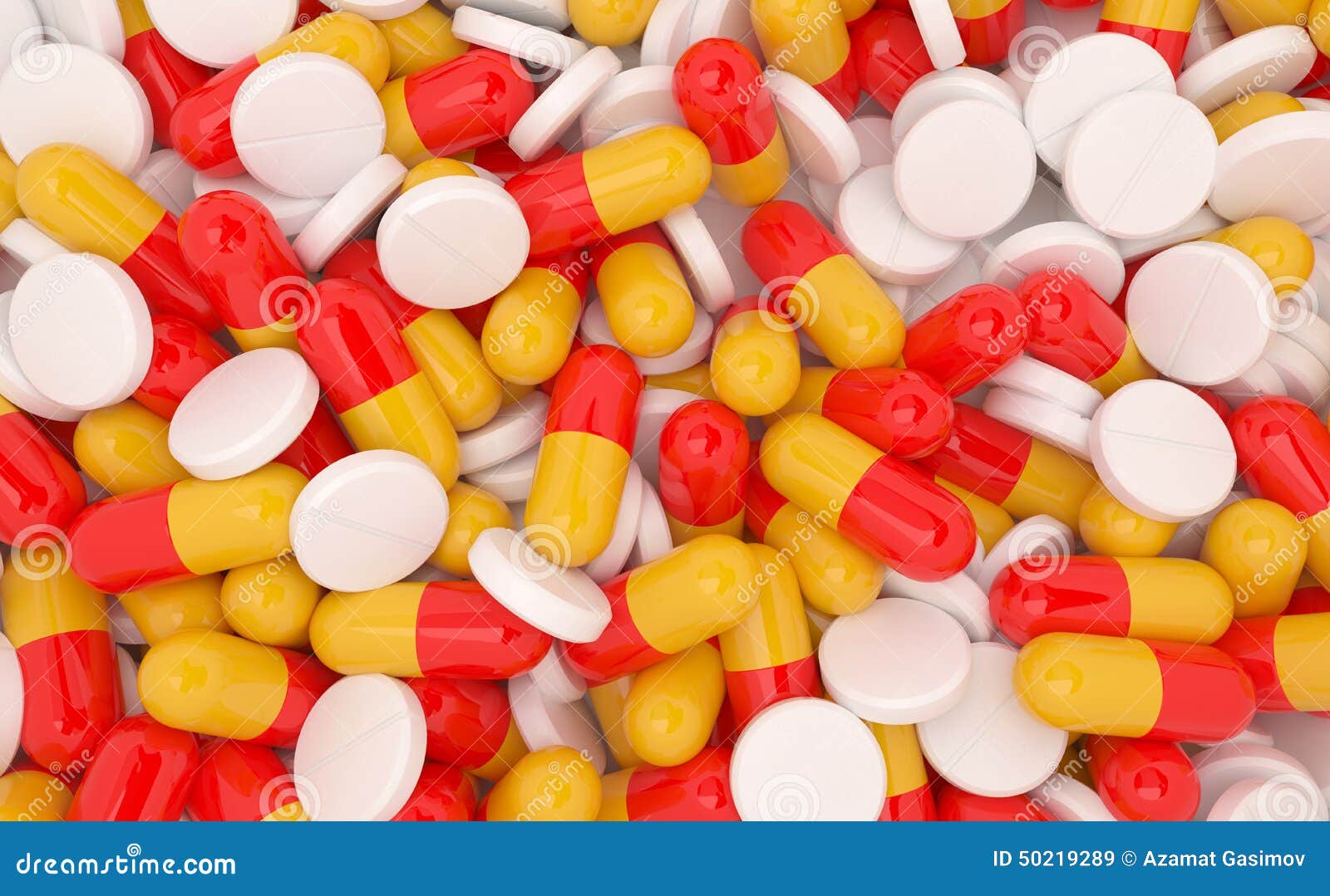 Assorted Type of Pills in Shades of White, Yellow and Red. Stock ...