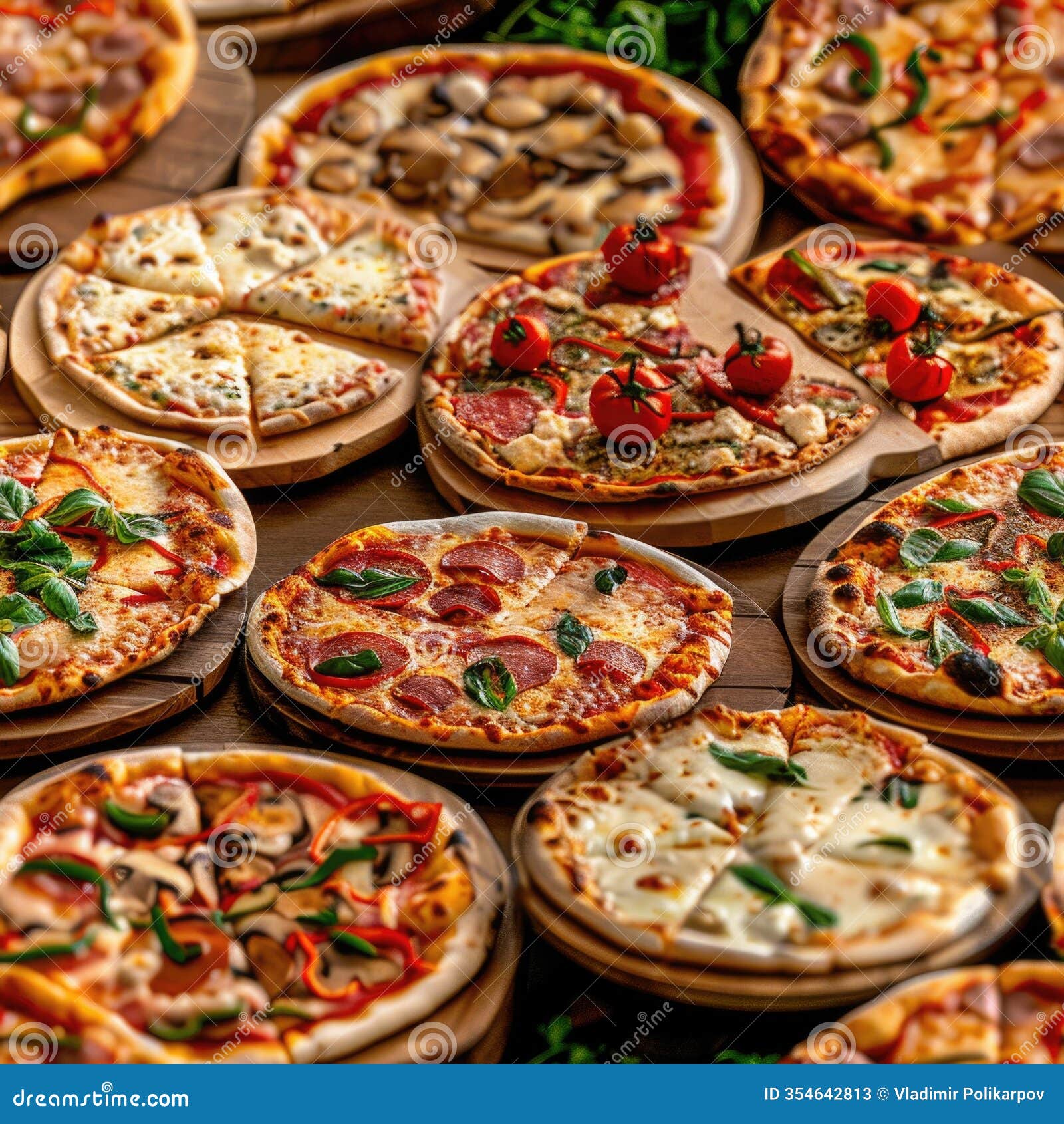 Assorted Types of Pizza on a Table, Ideal for Food and Restaurant ...