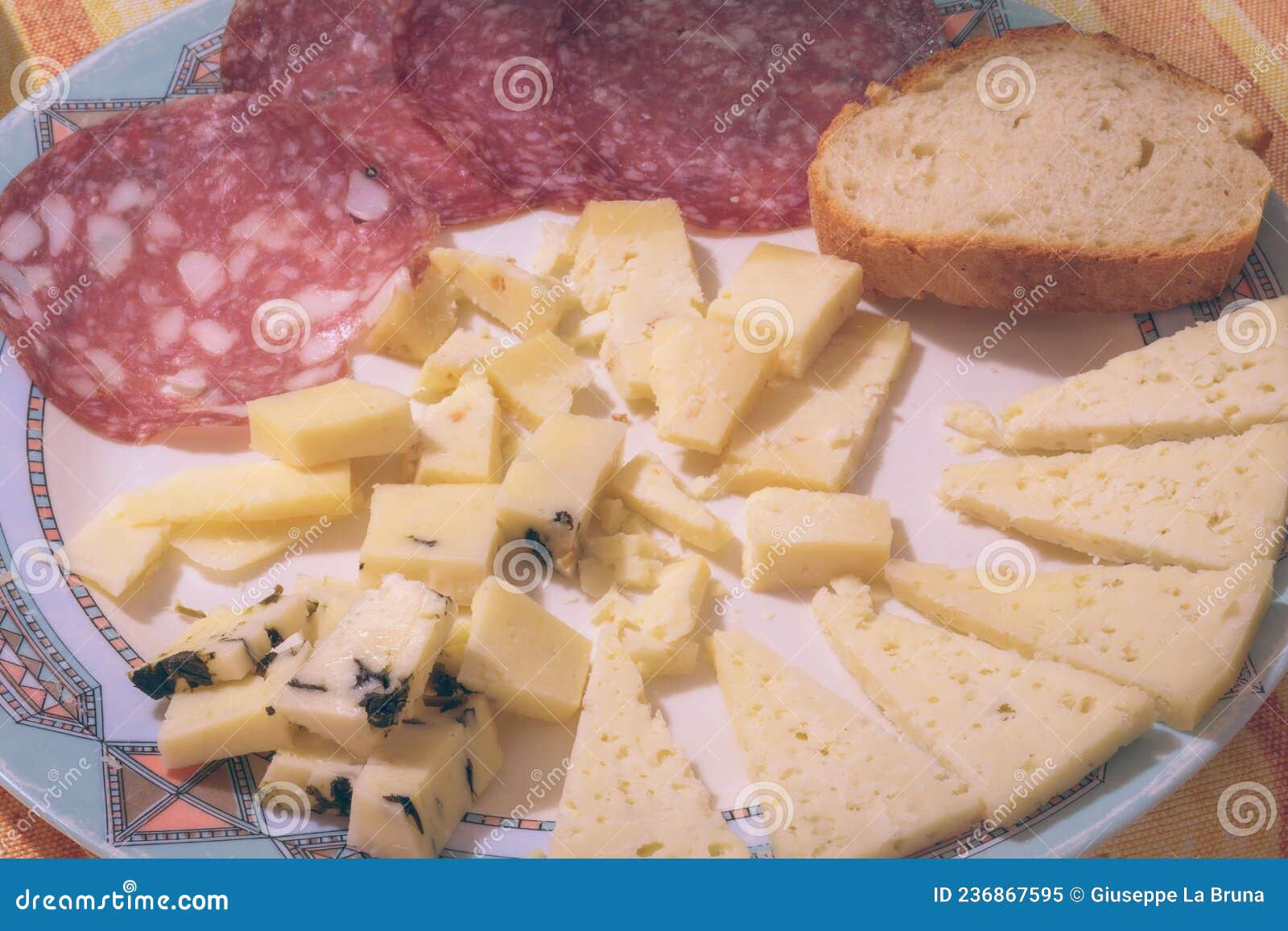 Traditional Italian Appetizers in a Plate Stock Image - Image of cheese ...