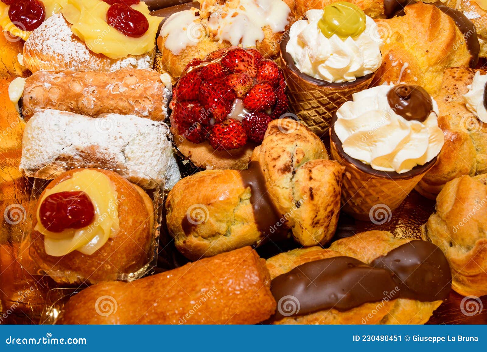 Assorted Typical Neapolitan Pastry Pieces Close Up Stock Image - Image ...
