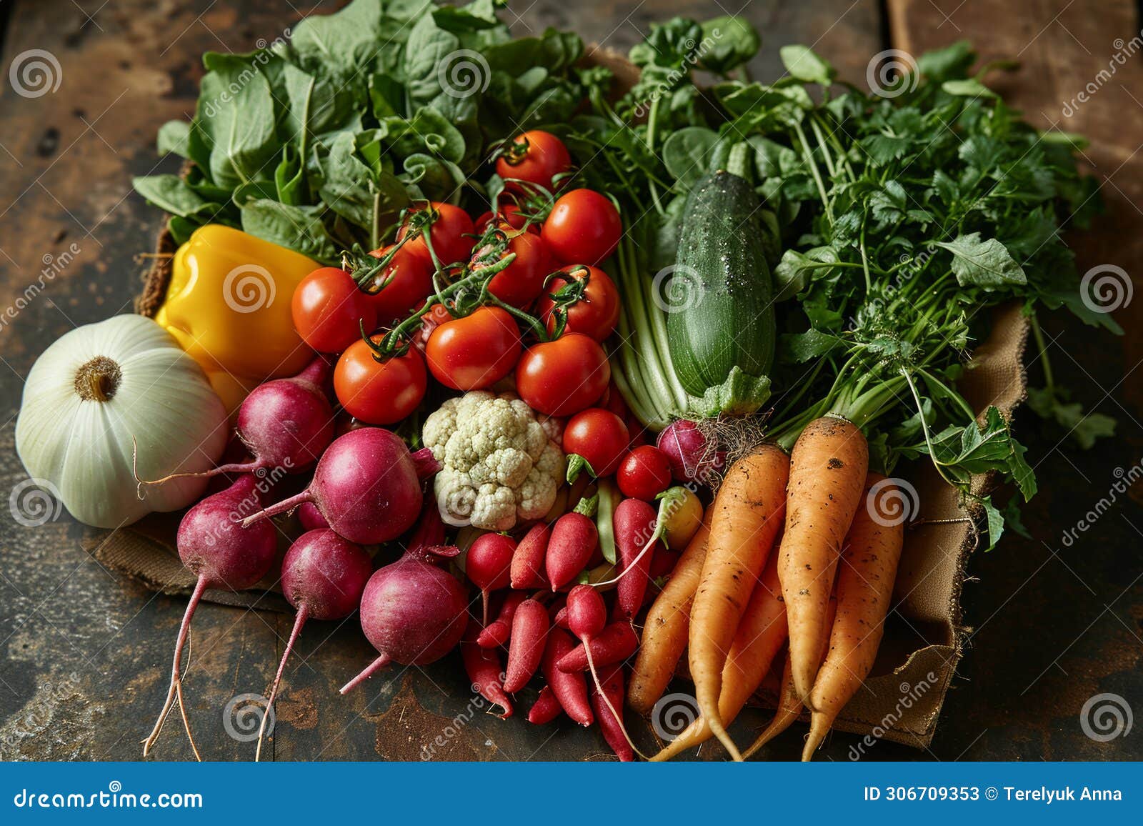 Assorted Varieties of Vegetables on a Table. an Assortment of Different ...
