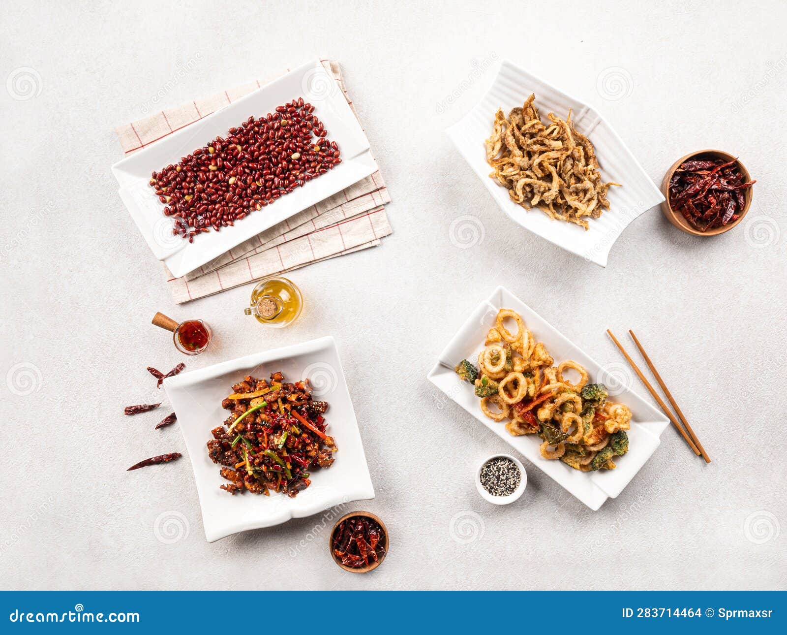 Assorted Variety of Asian Chinese Food Table Stock Photo - Image of ...