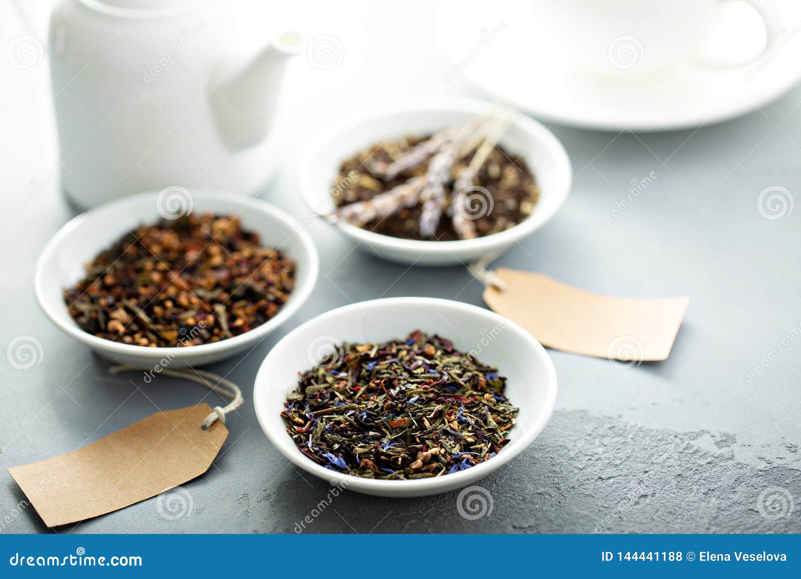 Assorted Variety of Loose Leaf Teas Stock Photo - Image of healthy ...