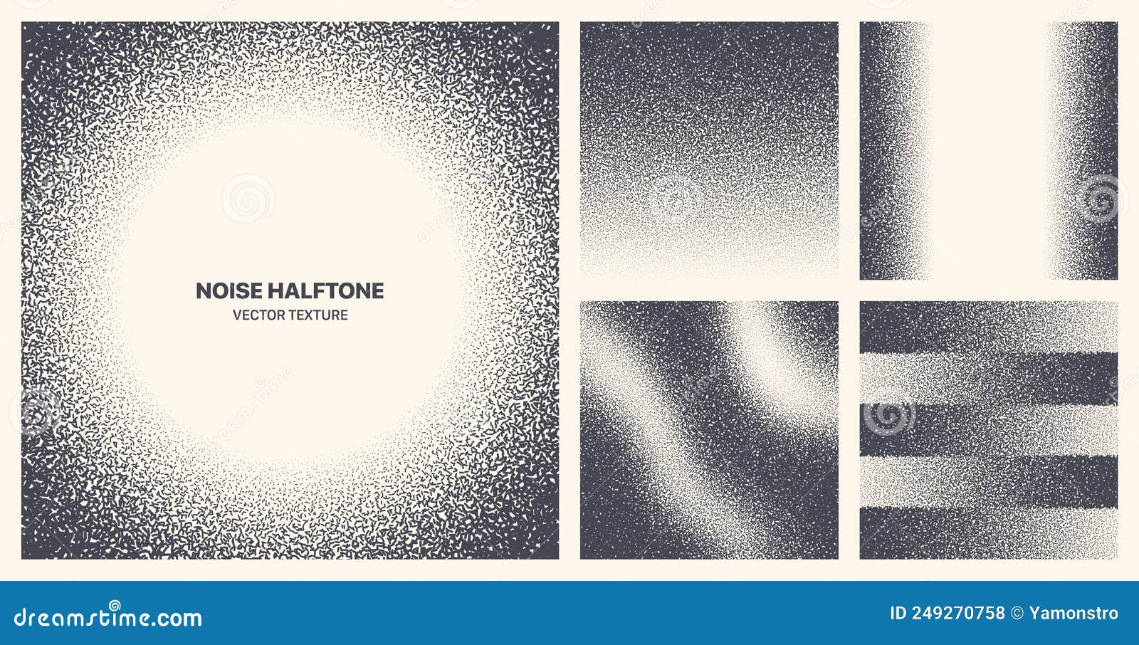 Assorted Various Contrast Halftone Streaking Textures Vector Patterns ...