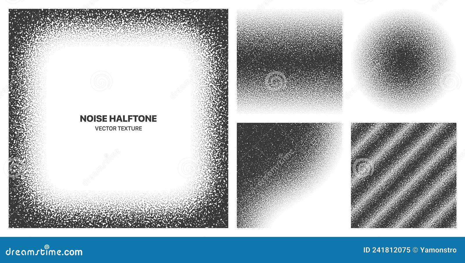 Noise Halftone Textures Set. Speckled Grunge Grain Backgrounds ...