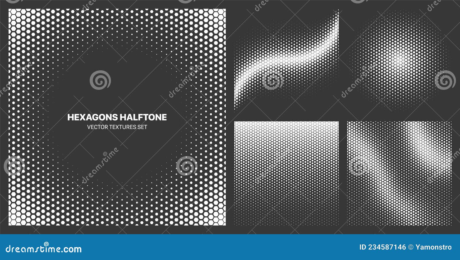 Assorted Various Contrast Triangular Blue Halftone Textures Vector ...