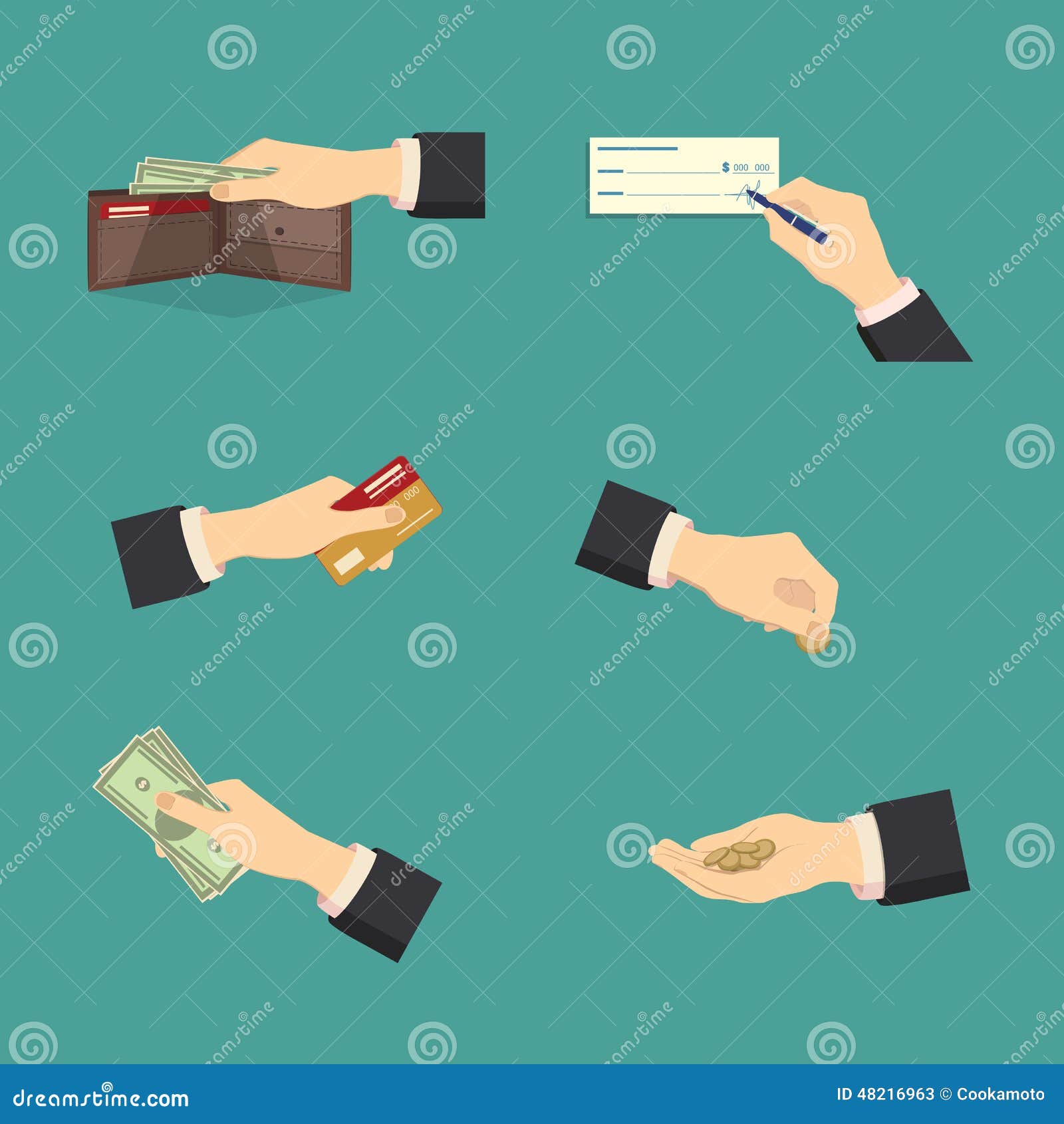 Assorted Vector Mode of Payment Types Drawings Stock Vector ...