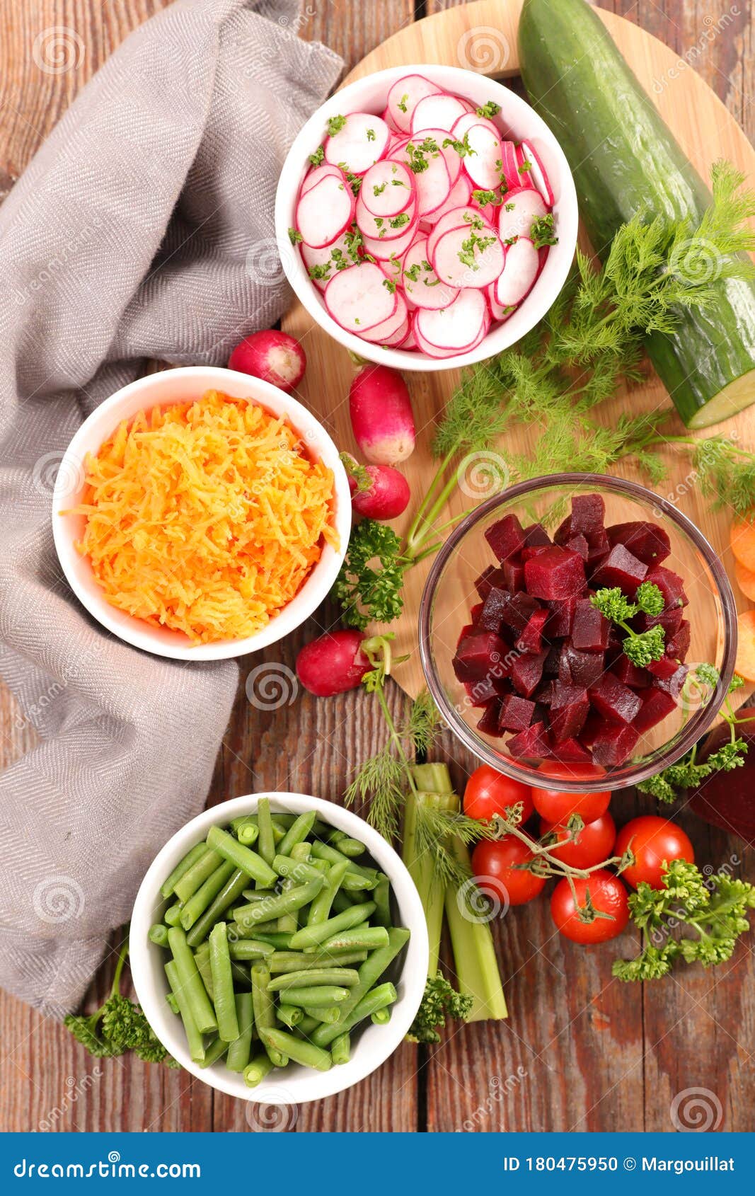 Assorted vegetable salad stock photo. Image of cucumber - 180475950
