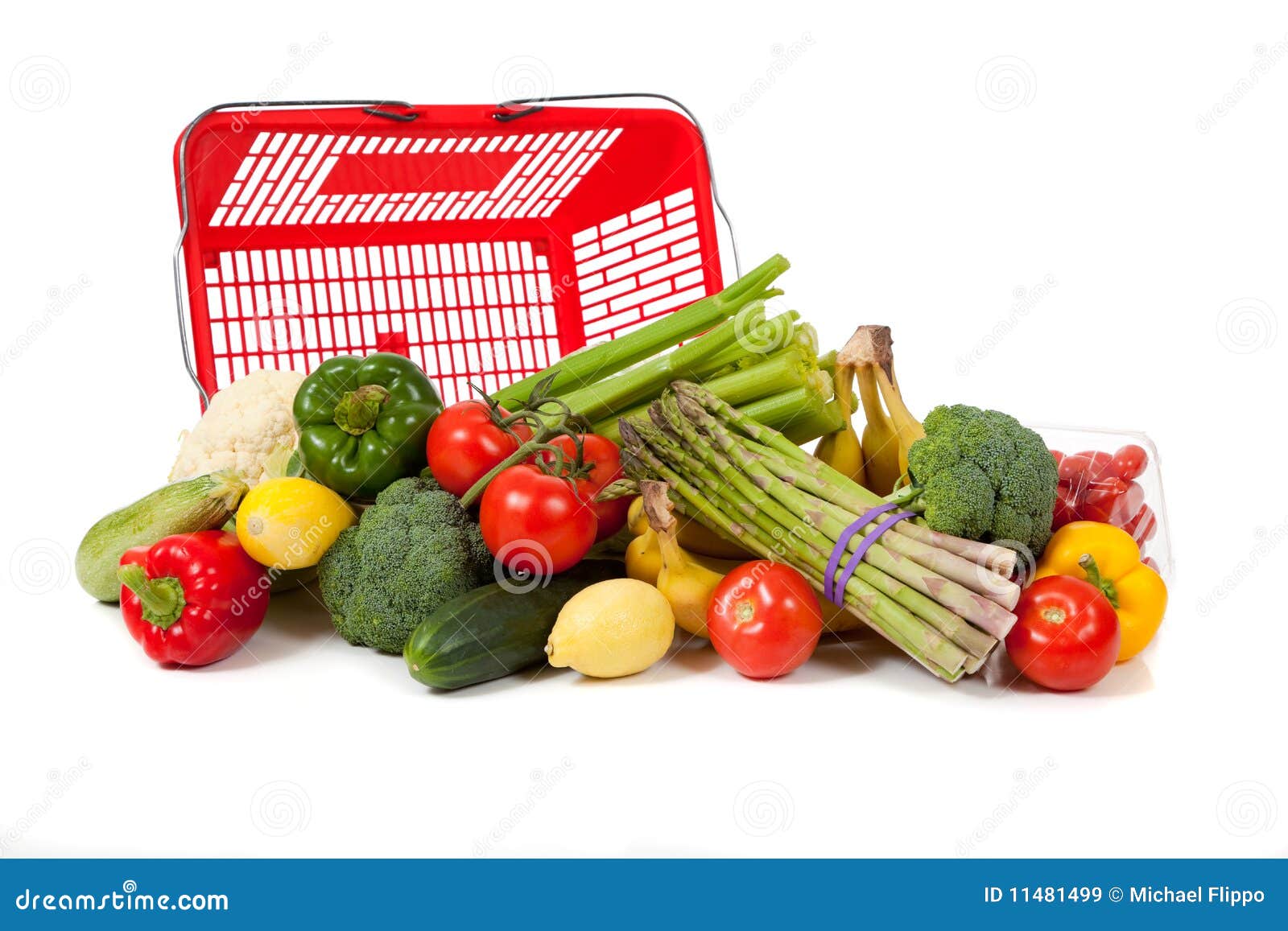 Assorted Vegetables with a Grocery Sack Stock Image - Image of broccoli ...