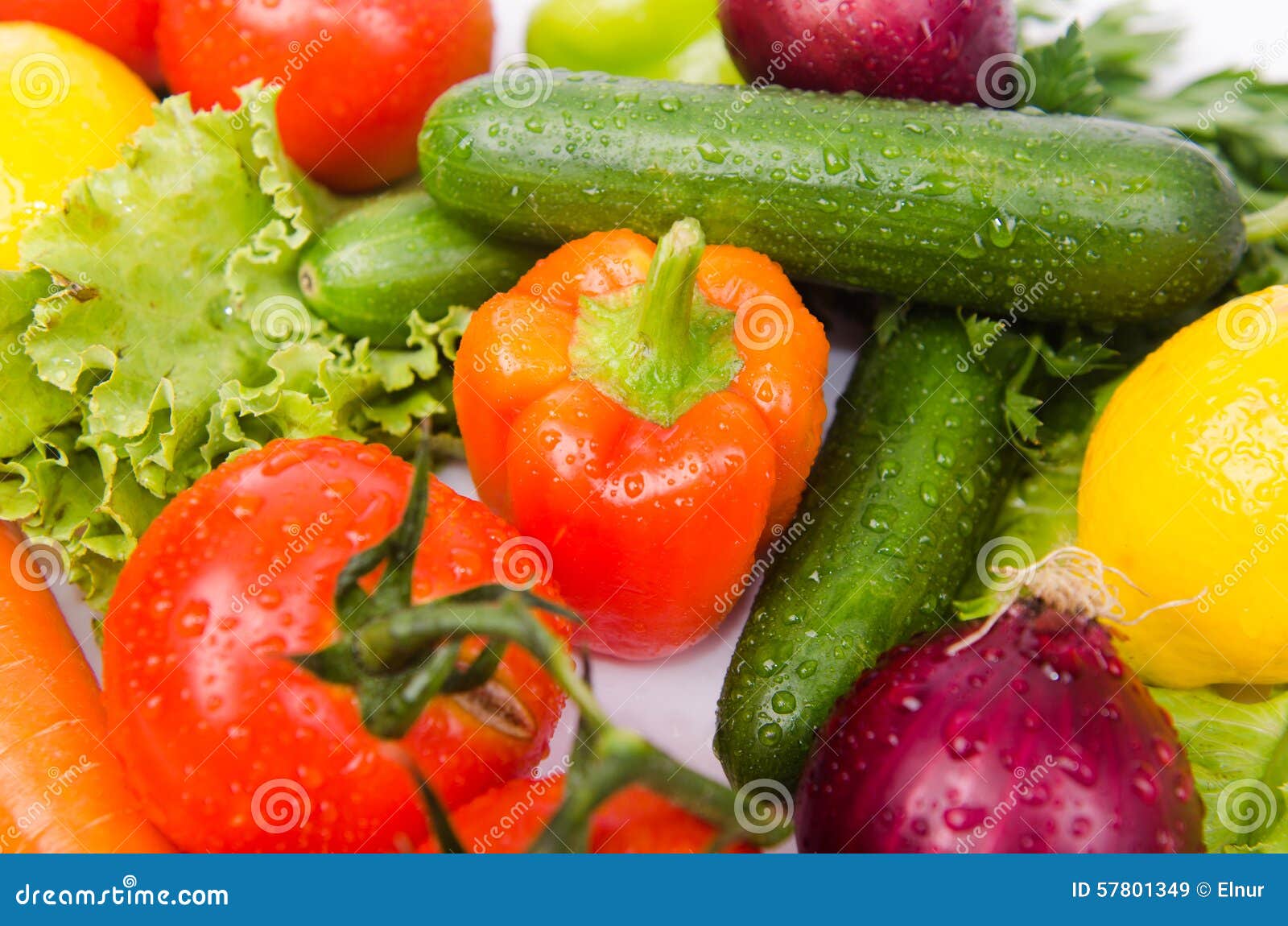 Assorted Vegetables Isolated on the White Stock Image - Image of ...