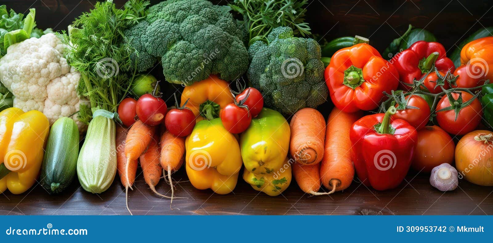 Assorted Vegetables Spread on Table Stock Photo - Image of produce ...