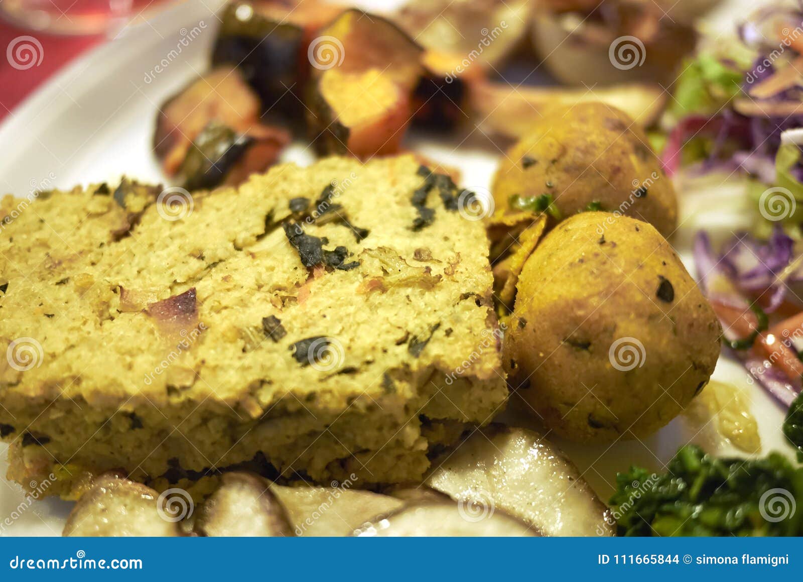 Assorted vegetarian plate stock photo. Image of onions - 111665844